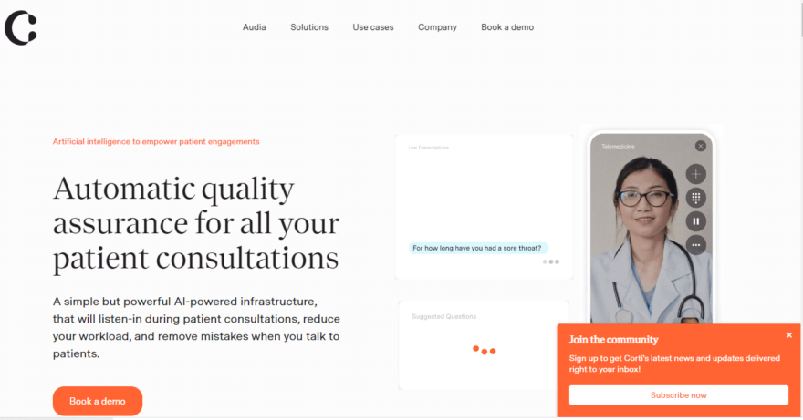 Corti's AI Solution Recording Patient-Doctor Conversations Drew $27M In ...