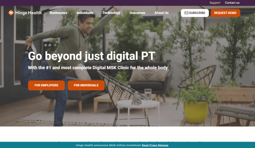 Hinge Health, A Provider Of Digital Physiotherapy Software For Chronic ... Hinge Health, A Provider Of Digital Physiotherapy Software For Chronic ...
