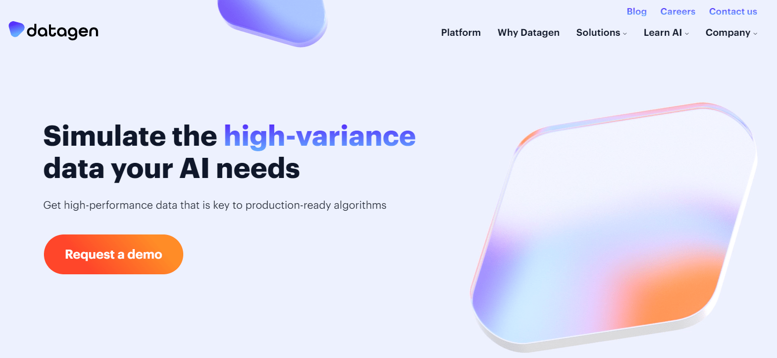 Datagen, a synthetic data platform for computer vision teams, raises $50M. Datagen competitors ...