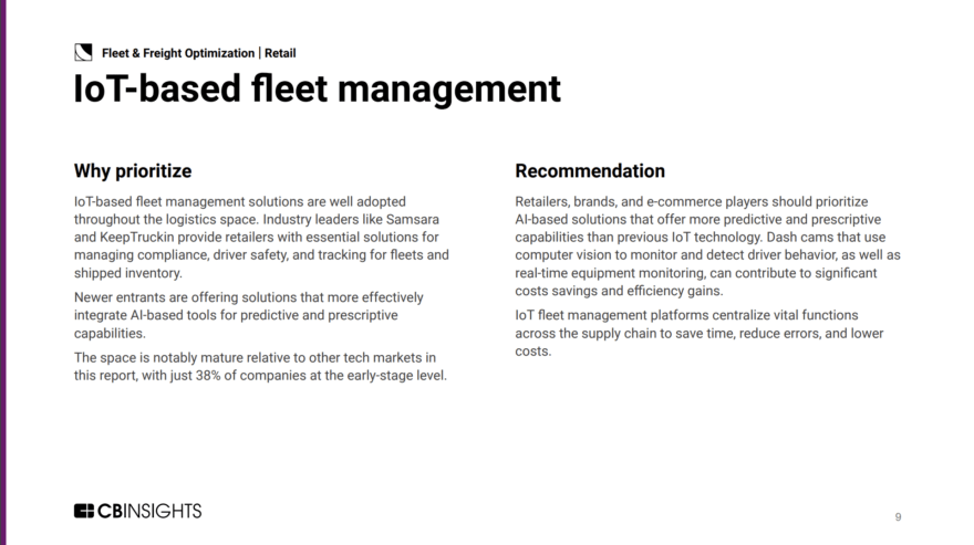 Why retailers are prioritizing IoT-based fleet management - CB Insights ... Why retailers are prioritizing IoT-based fleet management - CB Insights ...